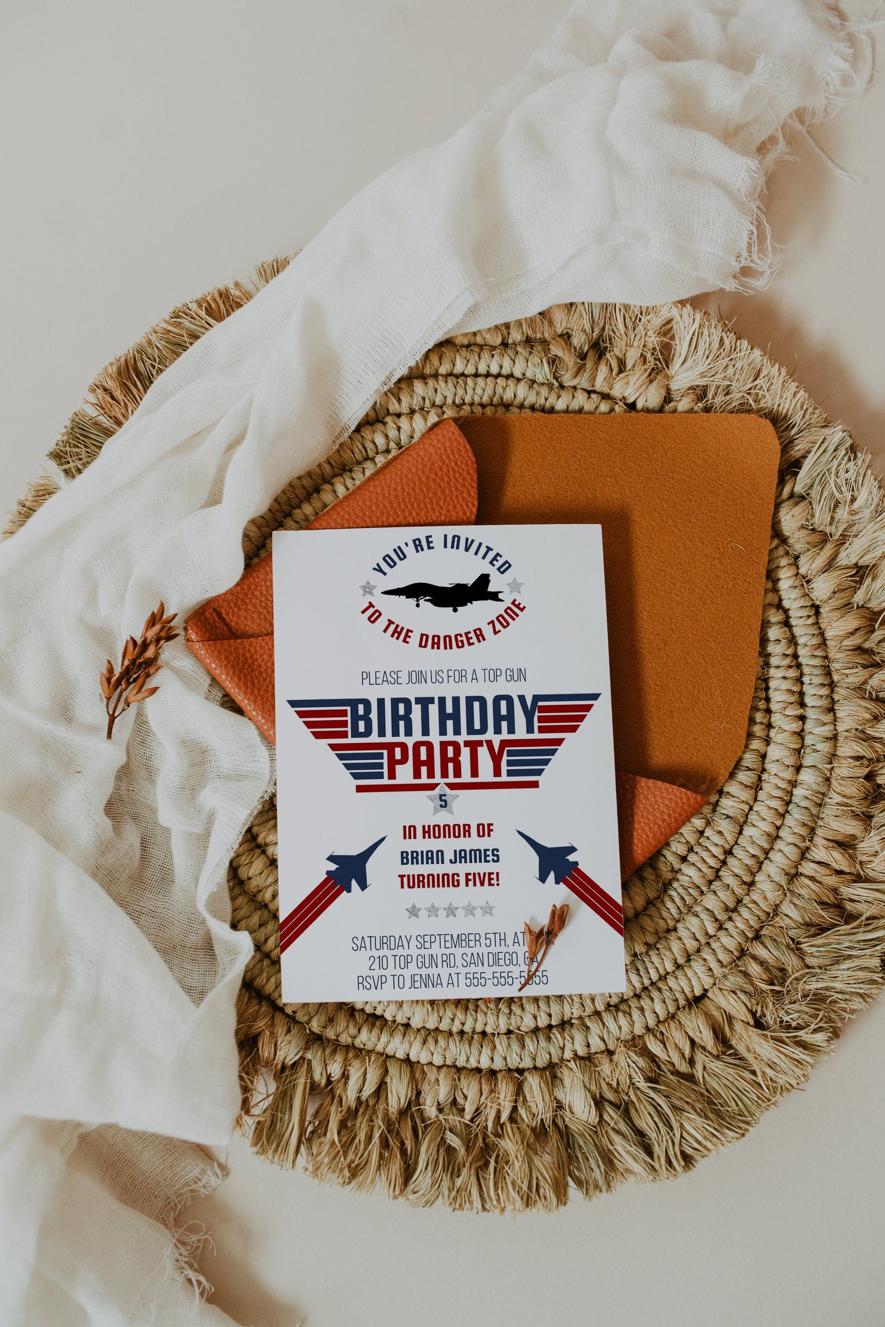 Top Gun Birthday Party Invitation - Top Gun Invitation - Fighter Pilot ...
