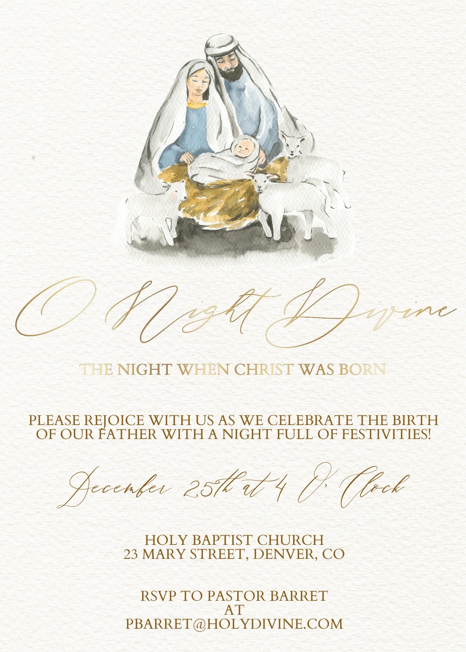 Religious Christmas Invitation - Church Christmas Party Invitation - C ...