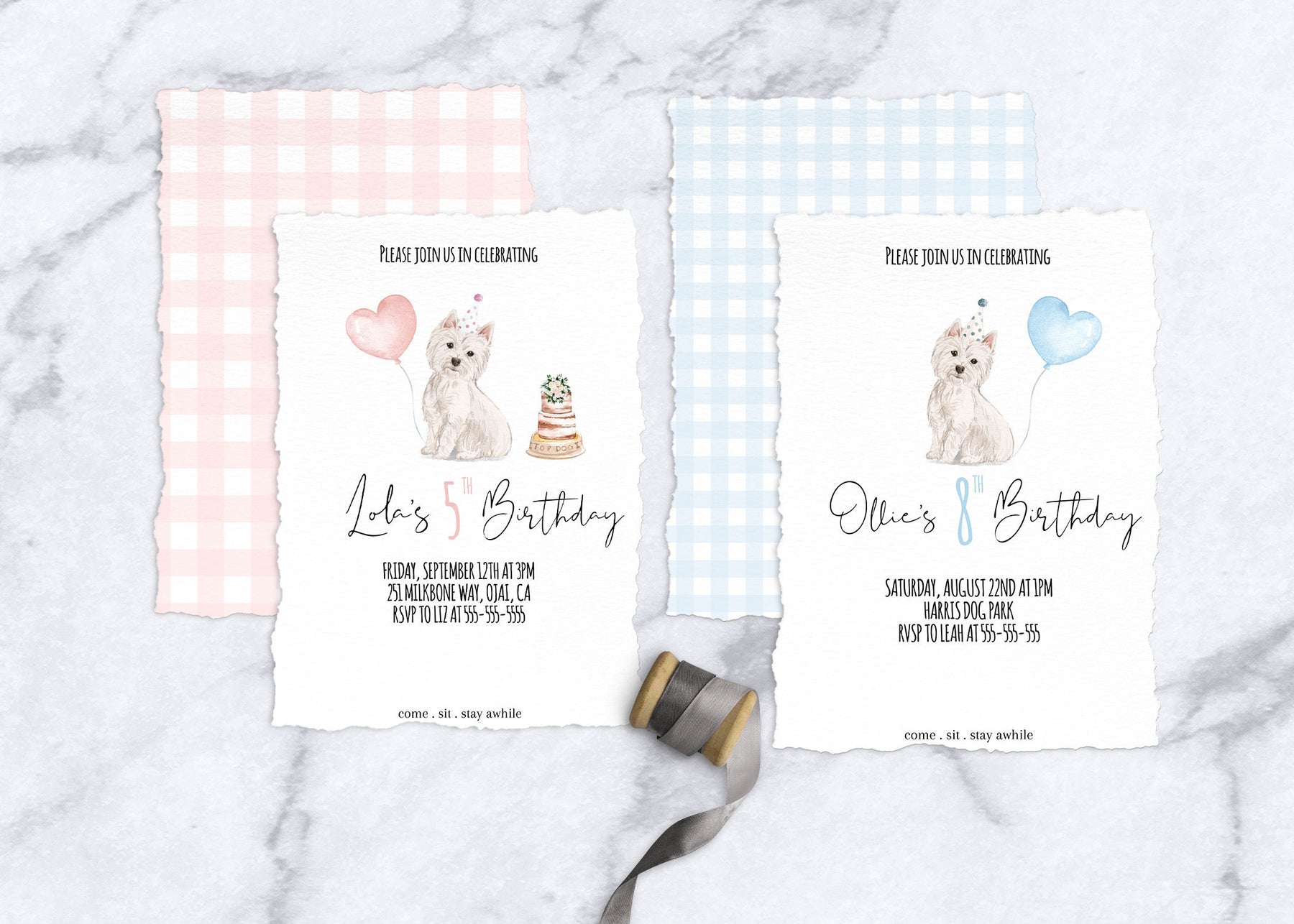 Maltese Dog Birthday Invitation - White Dog Birthday Invitation - Whit ...