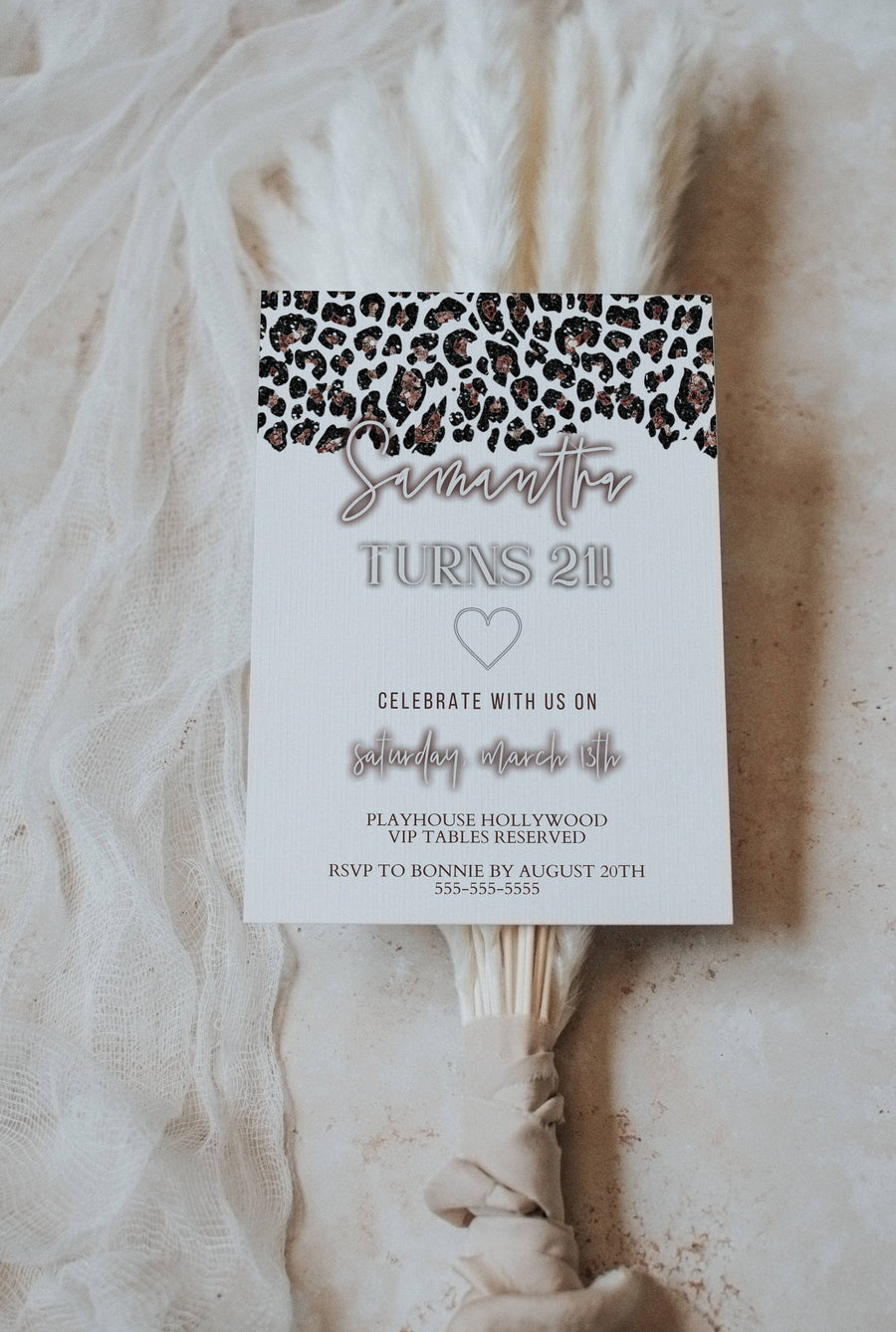 Cheetah 21st Birthday Invitation - Girls Night Cheetah Invitation - 18 ...
