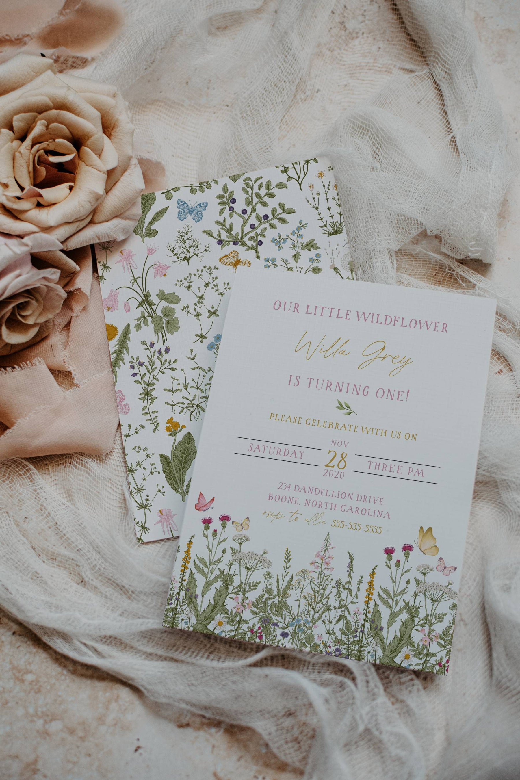 Double Sided 5x7 Mockup - Neutral Boho Mockup - Wedding Invitation Moc ...
